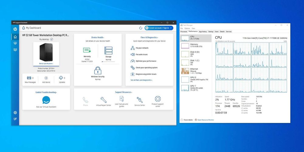 HP Z2 G8 | Intel i7-11700K | Nvidia RTX A2000 | 32 GB RAM | 1 TB SSD ...