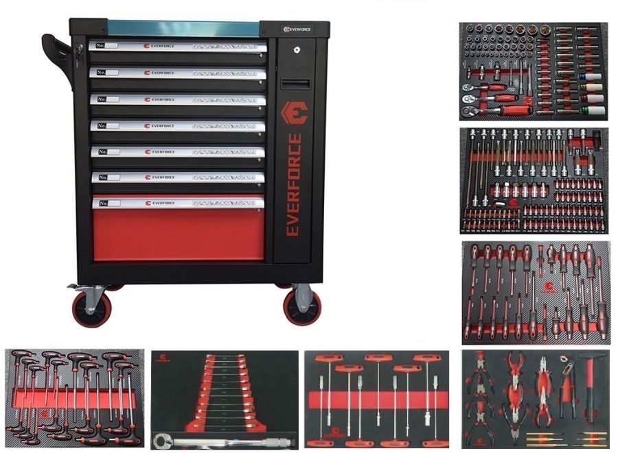 Количка с инструменти Everforce 7 чекмеджета с 259 части гр. Асеновград • OLX.bg