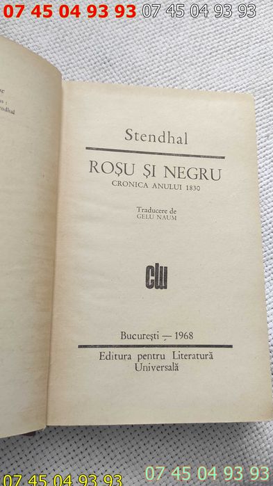 Carte carti Stendhal Rosu si negru Bucuresti Sectorul 2 • OLX.ro