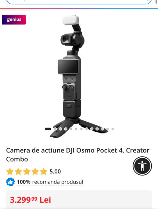 DJI Osmo Pocket 4, Creator Combo, cutie sigilata, garantie, transport ...