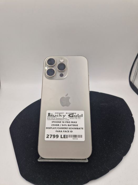 Iphone 16 Pro Max 256GB/94% Baterie Face ID defect Garantie #50938 ...