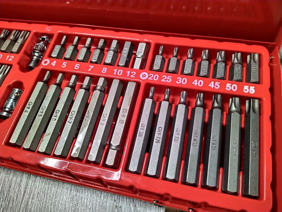 Trusa Biti, Torx, Imbus, Spline 54 piese cu adaptor 1/2'' si 3/8 ...