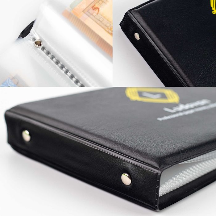 Album de bancnote, 40 bancnote, inclusiv cele foarte mari de 20x11 cm ...