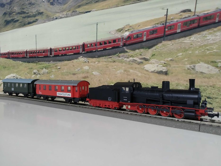 Piko locomotiva BR55(interfata)+2 vagoane,HO,trenulete electrice Turda ...