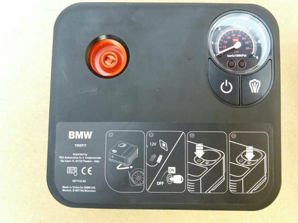 Kit pana umflat roti original BMW Compresor auto+solutie+geanta Nou ...