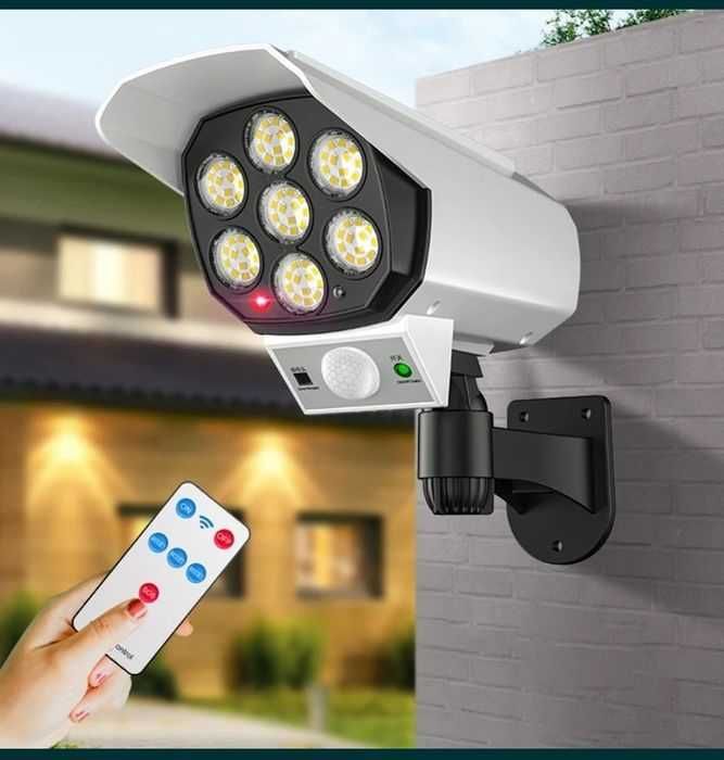 Proiector , camera falsa cu panou solar si telecomanda 3 functii ...