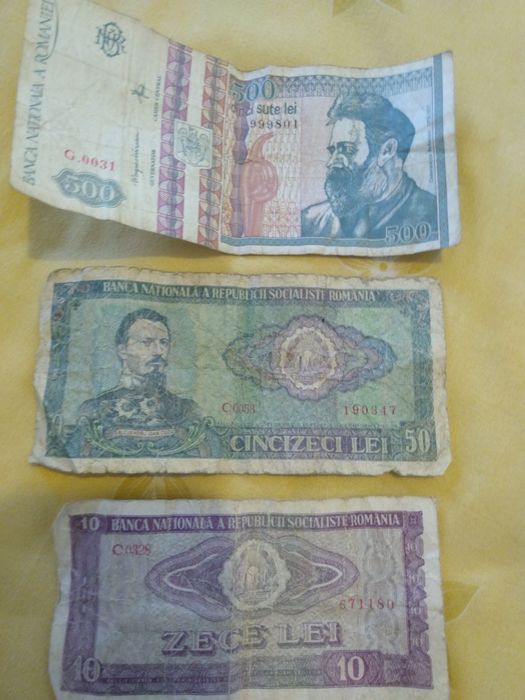 Vind bacnote de colecție ,500 lei ,50 lei și 10 lei Vidra • OLX.ro