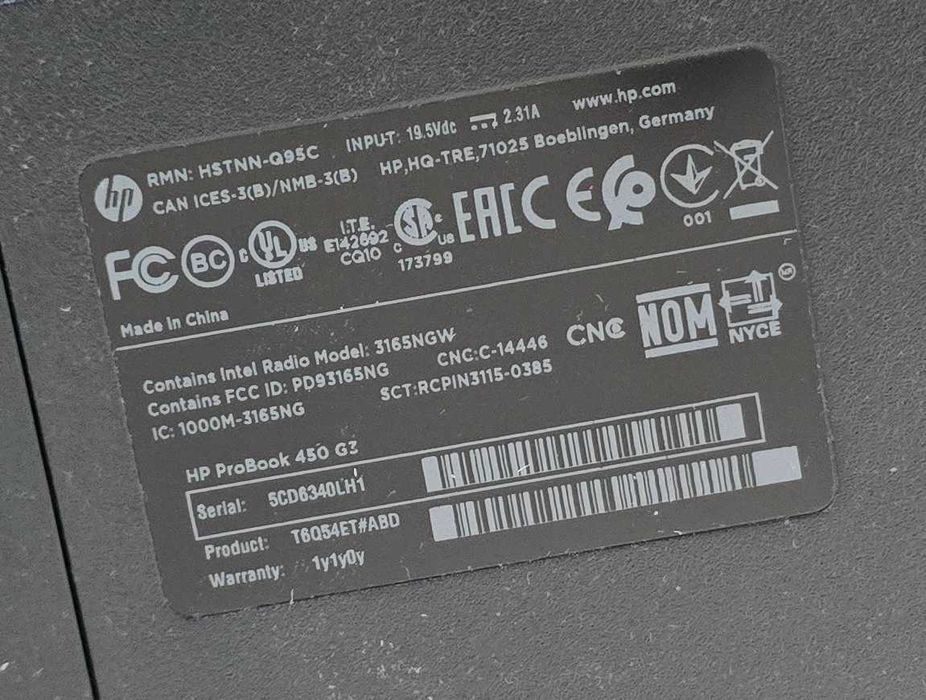 Laptop core i5 gen 6 Hp ProBook 450 G3 - functional dar display spart ...