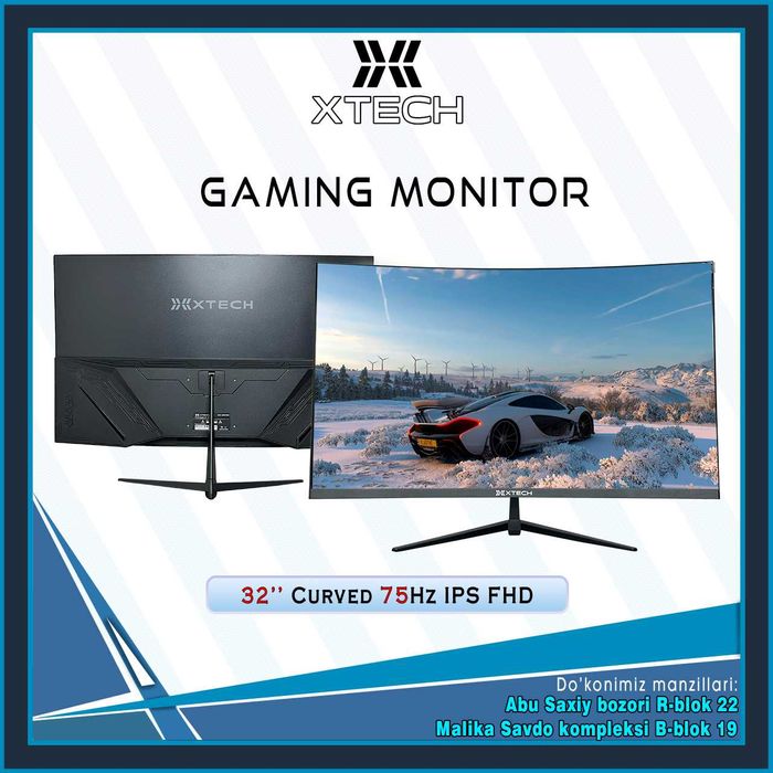 XTECH Monitor 32" IPS FHD (Curved): 130 у.е. - Мониторы Ташкент на Olx