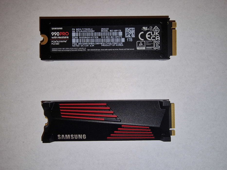 SSD nvme Samsung 990 Pro 1TB cu radiator 7450 MB/s nou, zero ore ...