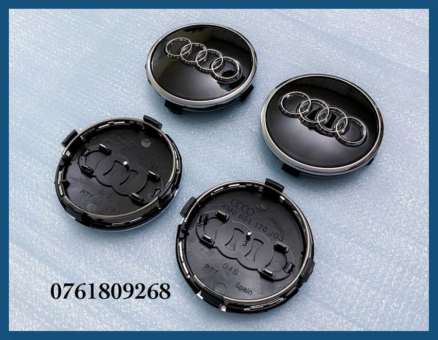 Set 4 capace 61mm 4M0/ 8W0601170 jante aliaj Audi A4 A5 A6 A7 Q3 Q5 Q7 ...