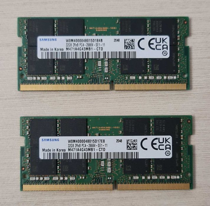 RAM, DDR4 2666MHz, SO-DIMM, Samsung, 32GB, 64GB гр. София Център • OLX.bg