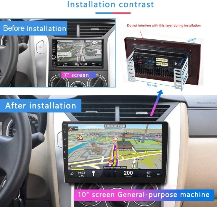 Мултимедия Навигация двоен дин 10 инча Android 2 din GPS WIFI M.7110G ...