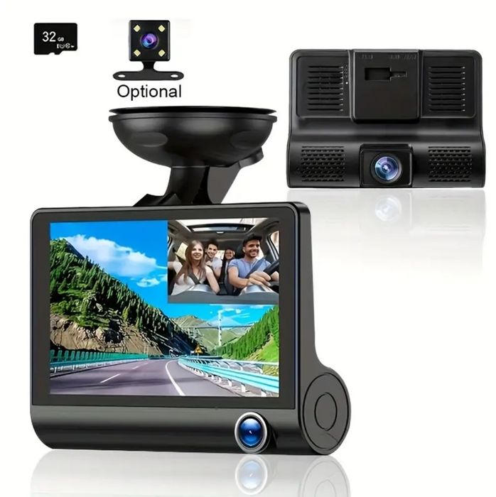 4" Dash Cam Видеорегистратор Камера за Кола с 3 лещи + 32GB карта гр. Нова Загора • OLX.bg