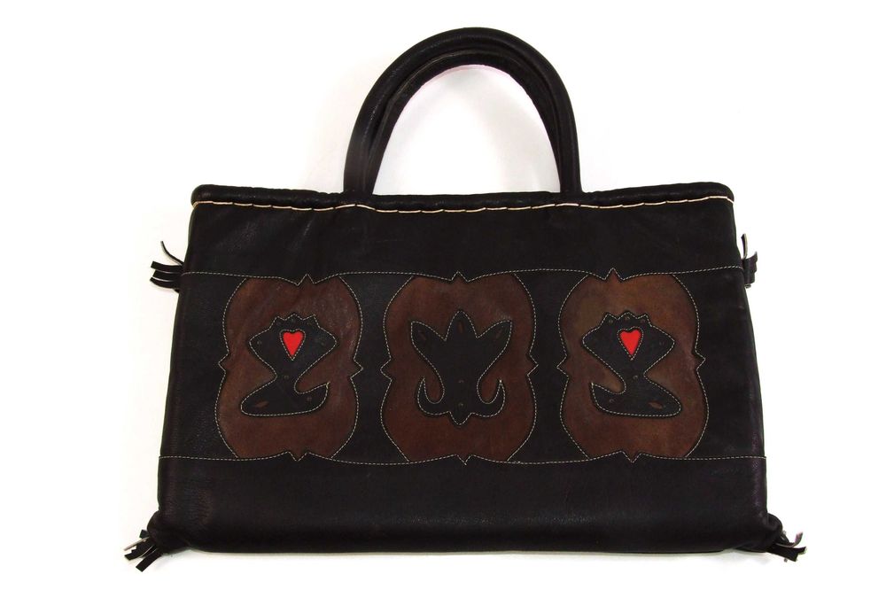 Geanta, poseta din piele naturala, handmade India, unicat, NOUA Bacau ...