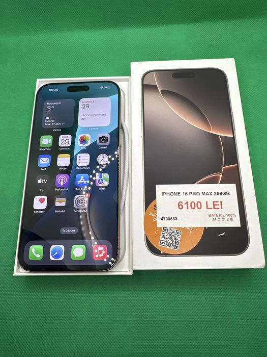 Iphone 16 Pro Max 256gb •Amanet Crangasi Lazar•47906 Bucuresti Sectorul 6 • OLX.ro