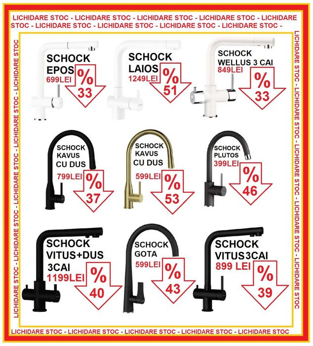 Baterie Chiuveta Bucatarie Marca Schock Germany LICHIDARE STOC 40-60% ...