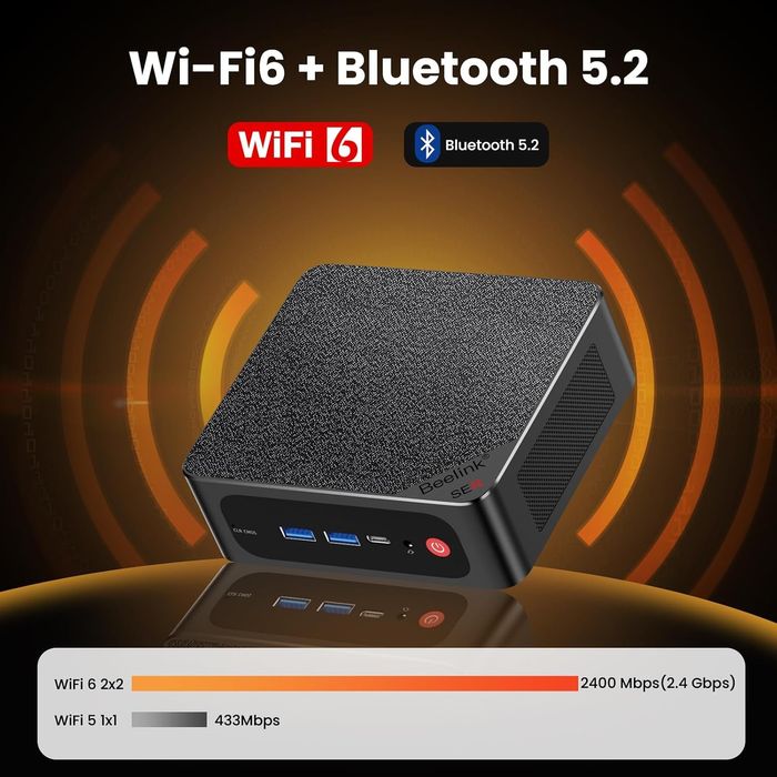 Beelink SER5 MAX Mini PC,Ryzen 7 5800H, RAM 16GB+500GB SSD. WiFi 6 ...