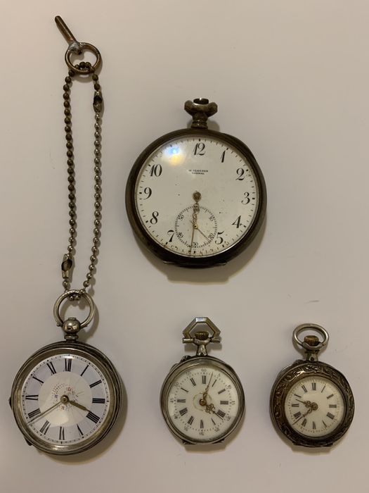 Colectie ceasuri buzunar argint/ aurit vechi zenith rare pt cunoscator ...