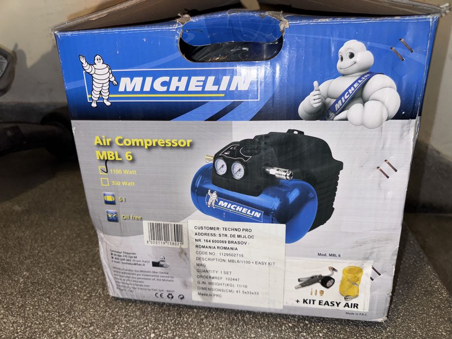 Compresor de aer monofazat MICHELIN MBL6-1100 , rezervor 6 litri Ilfov ...