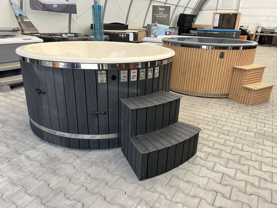 Ciubar Fibra De Sticla HIBRYD - Electric si pe Lemne - Wood Spa ...