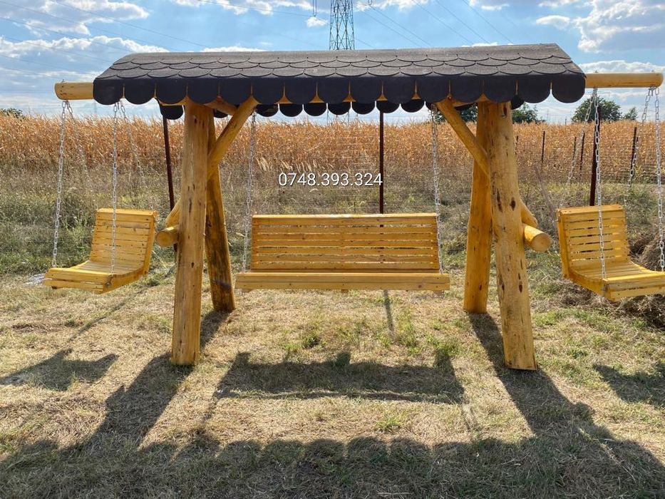 Balansoar leagan lemn rotund 3 4 pers rustic Oradea • OLX.ro