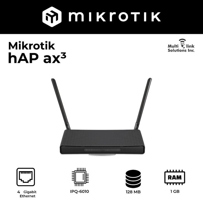 # MikroTik hAP ax3 C53UiG+5HPaxD2HPaxD Двухдиапазонная Точка Доступа: 150 у.е. - Периферийные ...