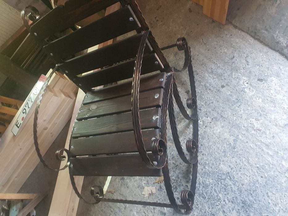 Vintage hand made mobilier gradina terase restaurante fier forjat lemn ...