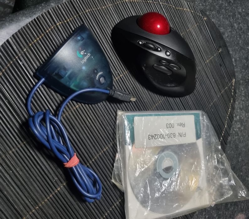 Vand Mouse T-RB22 Logitech Trackman Wheell Wireless Trackball Cordless ...