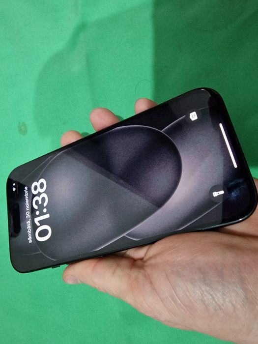 -Iphone 15, E-Sim, ca Nou, 128Gb, 8Ram, Black Titanium, bat: 88%, 336 ...