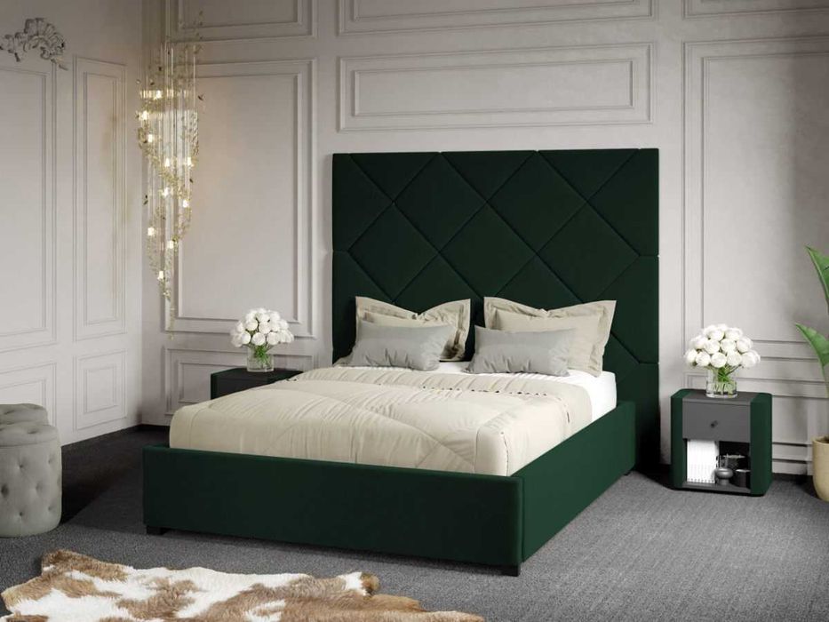 Pat Tapitat Panou C2 Dubai Verde Inchis saltea 190 rabatabil+lada ...