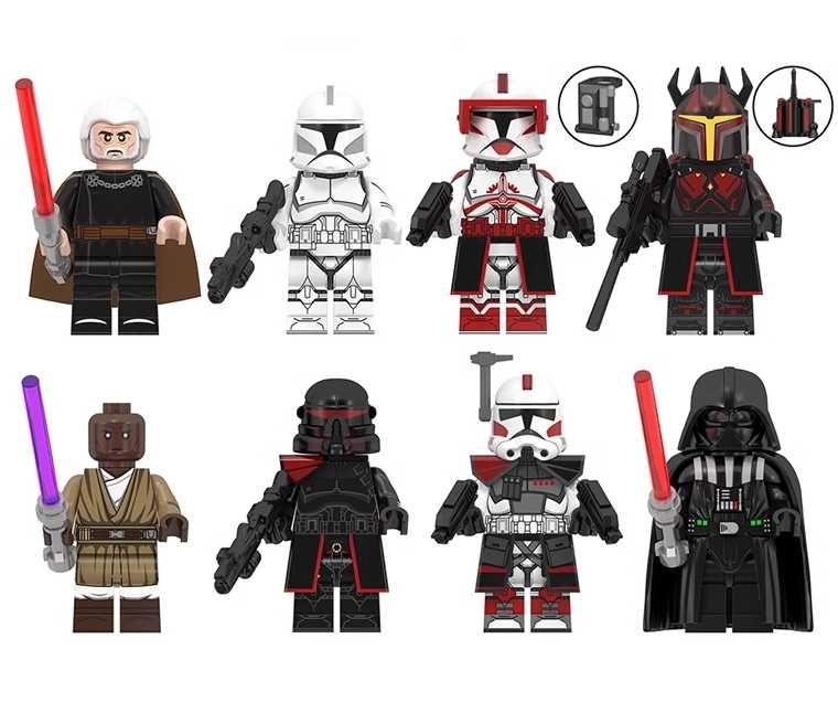 Set 8 Minifigurine tip Lego Star Wars cu Gar Saxon, Dooku si Vader ...