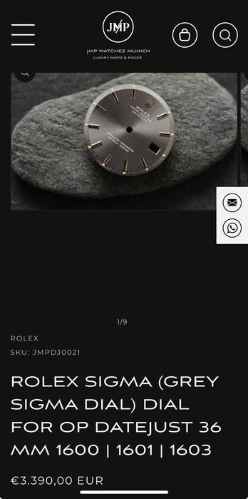 CEAS ROLEX DATEJUST - Ref. 1601 - Cadran PIE PAN Sigma "Ghost" - 1975 ...