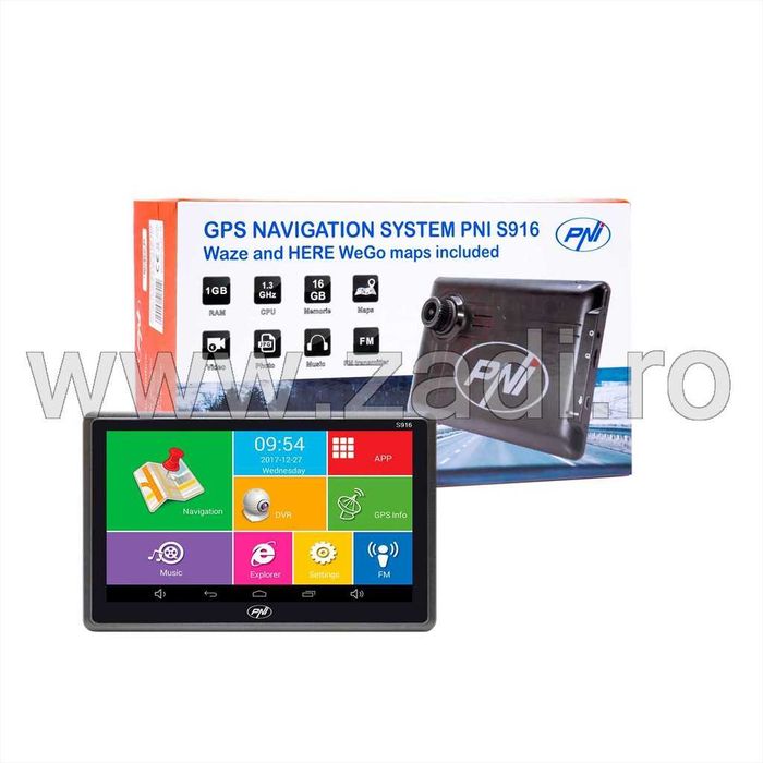 GPS cu camera PNI S916 - Waze, Camere radar - Harti camin, auto TMC ...