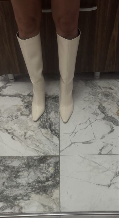 Дамски кожени ботуши нови от hm Намалени гр. Бургас Изгрев • OLX.bg