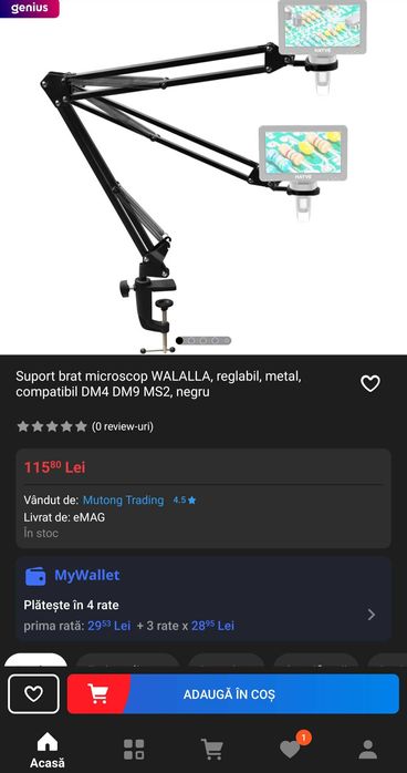 Suport brat microscop WALALLA, reglabil, metal, Oradea • OLX.ro