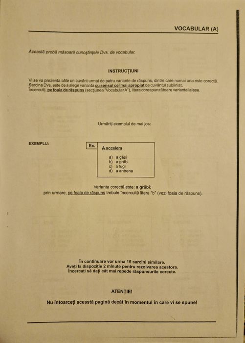 Modele teste psihologice ANP Targoviste • OLX.ro