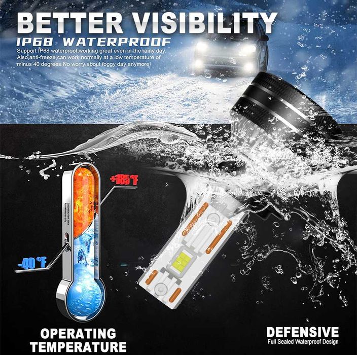 Kit Led K5C plus H7 becuri auto 6000k ultra puternice far lupa ...