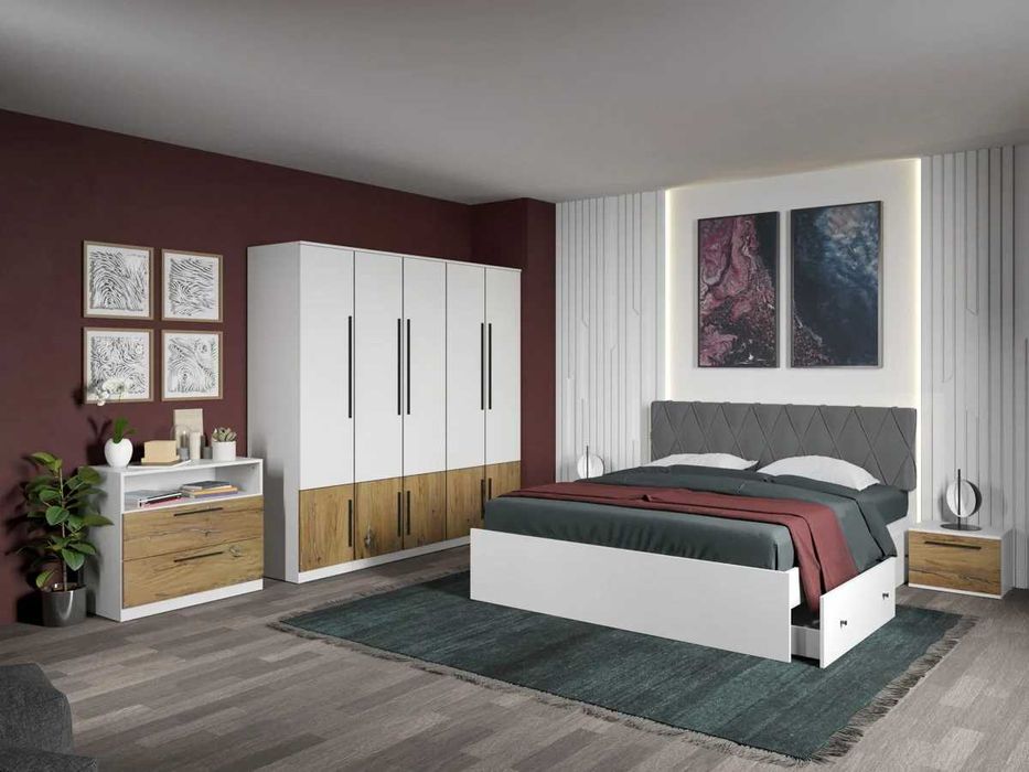 Dulap dormitor Alb+Stejar Eclipse C05 Suceava • OLX.ro