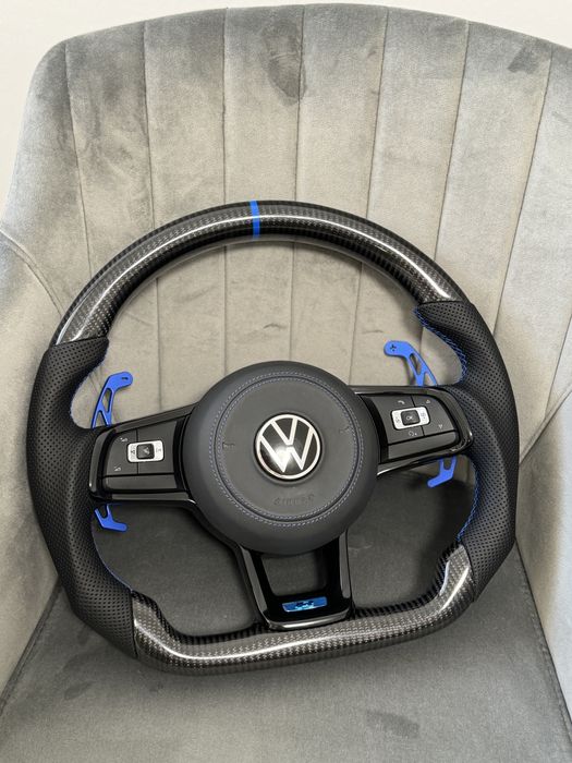 Volan Carbon VW R line 7R Passat B6 B7 CC Golf 5 6 GTD GTI Volkswagen ...