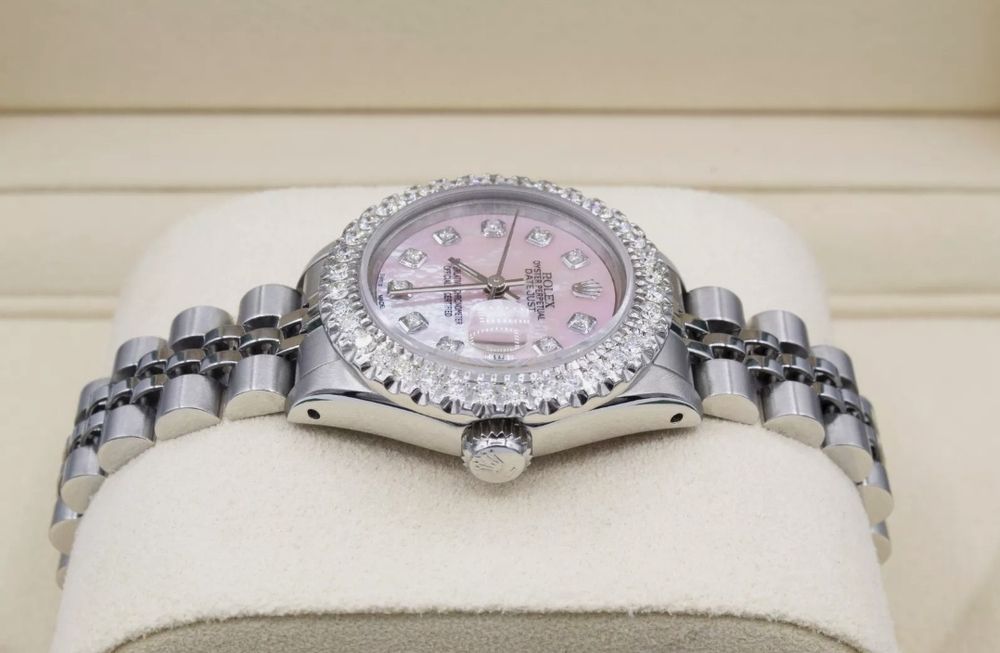 Ceas Rolex Oyster Perpetual Diamante Roz 2 Ct Cl. VS Original 100% ...