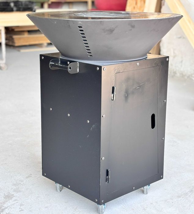 Gratar de gradina 75x75 cm fire pit cu Plita 6,8,10 mm Otel dur ...