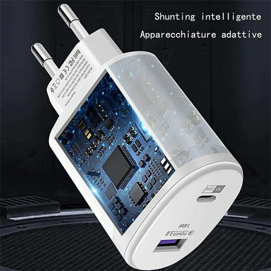 Адаптер за бързо зареждане с USB Type C кабел за Xiaomi iPhone Samsung ...