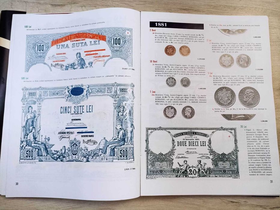 Noul catalog pt bancnote & monede romanesti 1867-2004 , 274 pag. color ...