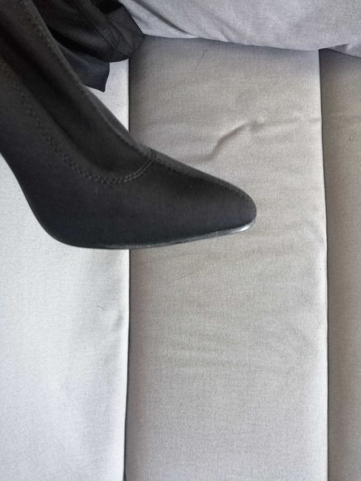 Cizme lungi tip ciorap cu toc transparent, noi, nr 37 Ohaba-Forgaci ...