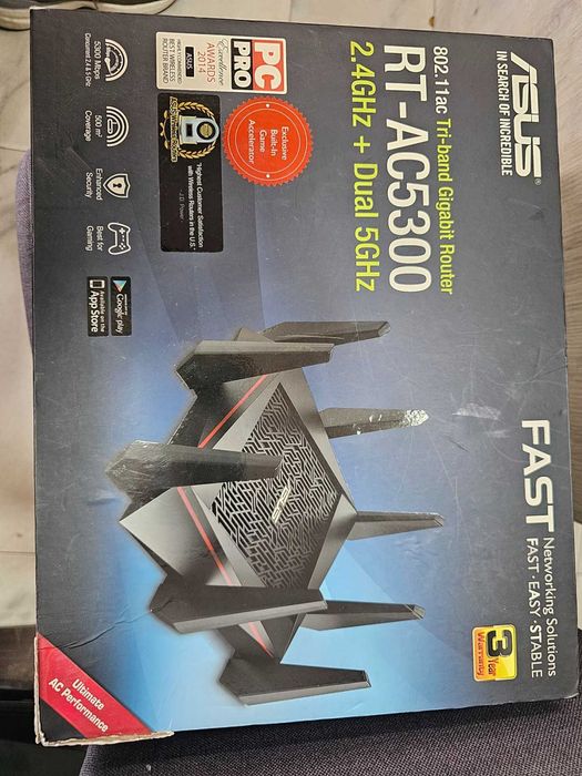 Безжичен рутер ASUS RT-AC5300 + Безжичен адаптер ASUS USB-AC68 гр ...