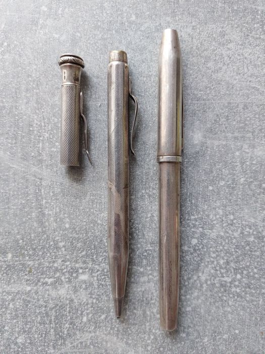 Lot pix și creion mecanic argint brut.Vintage.Obiecte argint Codlea ...