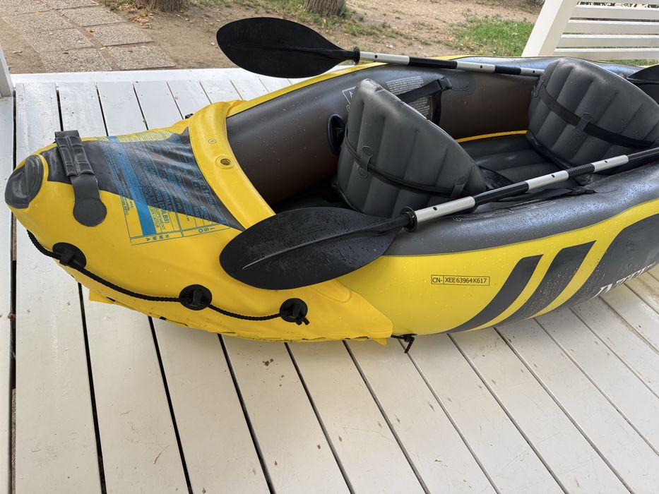Caiac gonflabil Intex Explorer K2, vasle Al incluse, 3.12m x 91cm ...