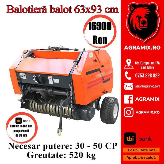 Presa balotat Konig balotiera noua cu baloti 63 x 93 cm Agramix Harsova ...