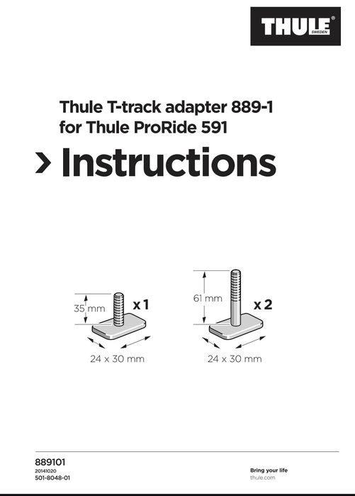 Adaptor Thule T-track Adapter 8891 Thule ProRide 591 598 Targu-Mures • OLX.ro